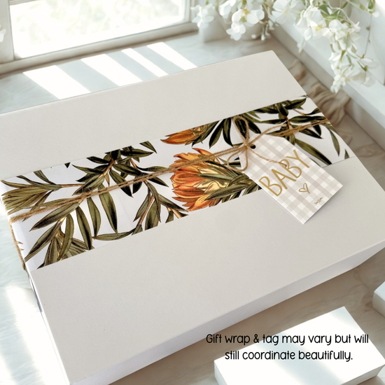 Personalised Baby Girl Gift Box | Mustard Floral – Mama Bear